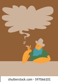 Smoking Cowboy Stock Vector (Royalty Free) 597066101 | Shutterstock