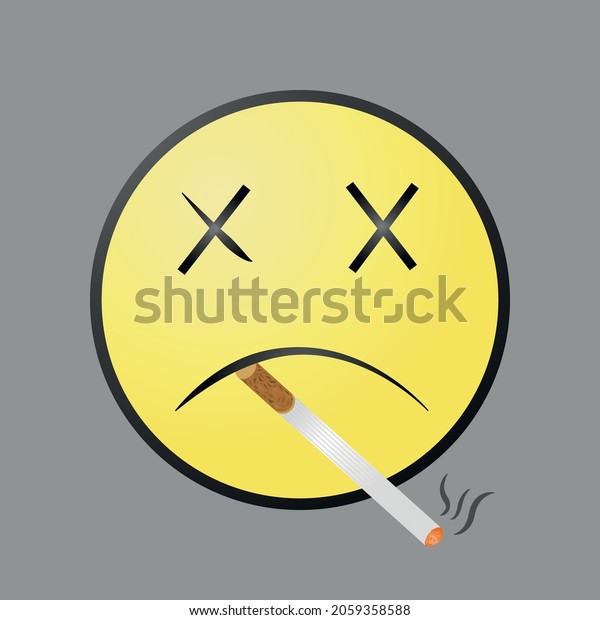 Smoking Drunk Wasted Emoticon Vector Illustration Stock Vector (Royalty ...