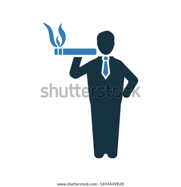 Smoking Man Icon Thinking Relax Cigarette Stock Vector (Royalty Free ...