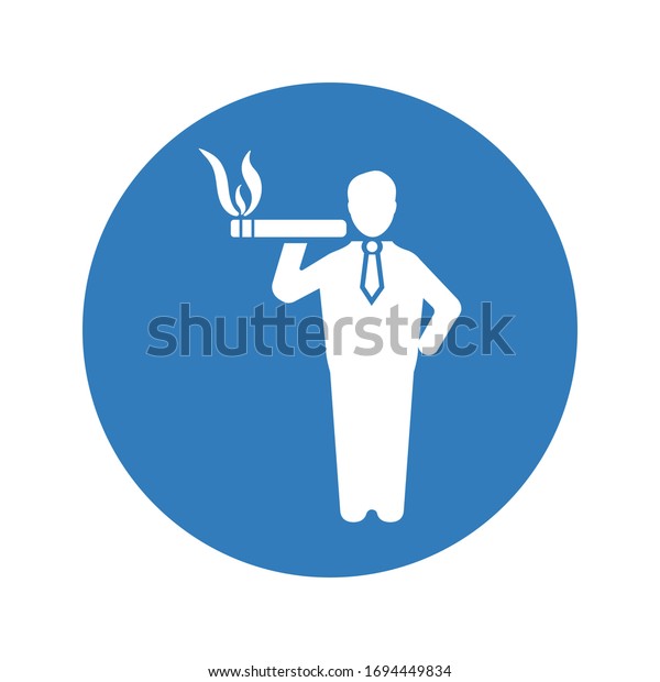 Smoking Man Icon Thinking Relax Cigarette Stock Vector (Royalty Free ...