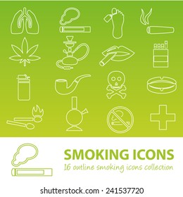Smoking Outline Icons Stock Vector (Royalty Free) 241537720 | Shutterstock