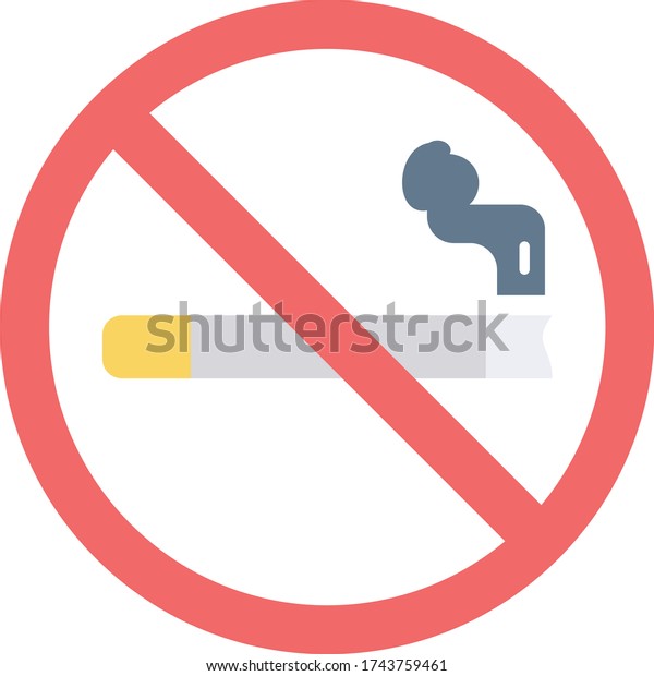 Smoking Prohibited Sign Concept Vector Color Stock Vector (Royalty Free ...