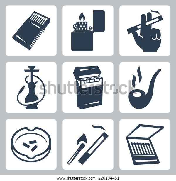 Smoking Related Vector Icons Set Stock Vector (Royalty Free) 220134451 ...