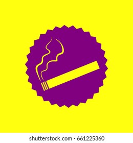 Smoking Sign Illustration Vector Violet Label Stock Vector (Royalty ...