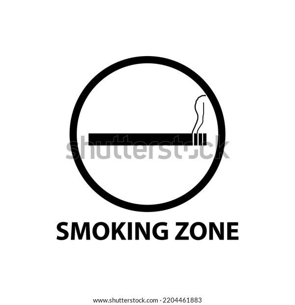 Smoking Zone Vector Sign Illustration 2 Stock Vector (Royalty Free ...