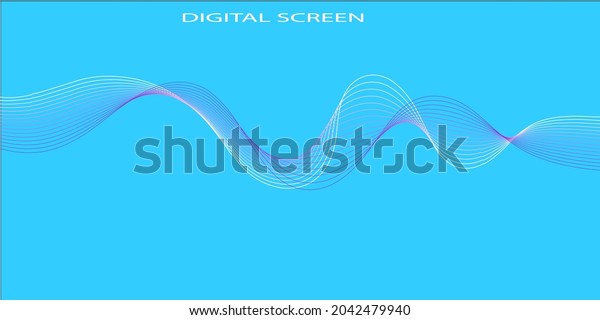 Smooth Blue Color Digital Screen Sharp Stock Vector (Royalty Free ...