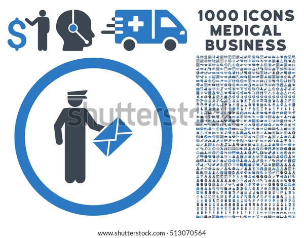 Smooth Blue Postman Vector Bicolor Rounded Stock Vector (Royalty Free ...