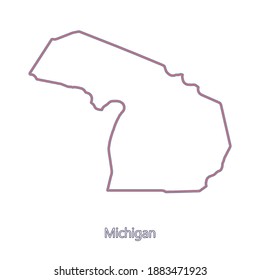 Smooth Map Michigan Border Michigan Colors Stock Vector (Royalty Free ...