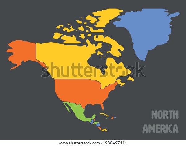 Smooth Map North America Continent Stock Vector (Royalty Free ...
