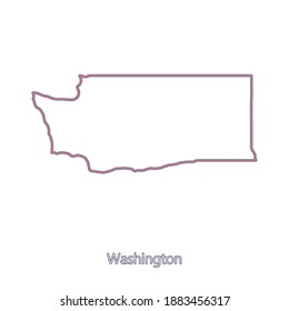 Smooth Map Washington Border Washington Colors Stock Vector (Royalty ...
