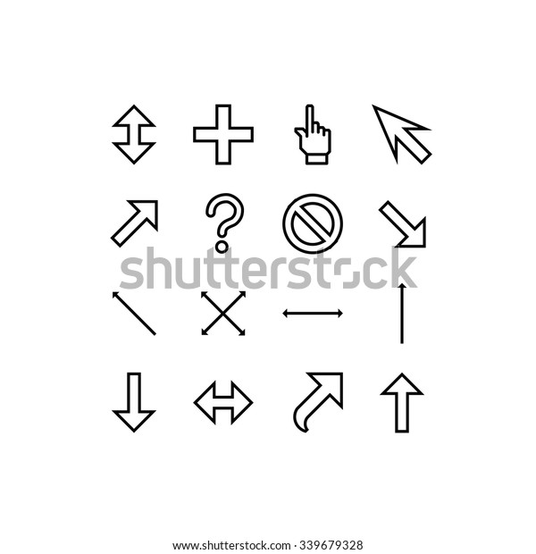 Smooth Vector Cursors Icons Outlines On Stock Vector (Royalty Free ...