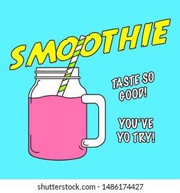 Smoothie Juice Slogan Print Vector Stock Vector (Royalty Free ...
