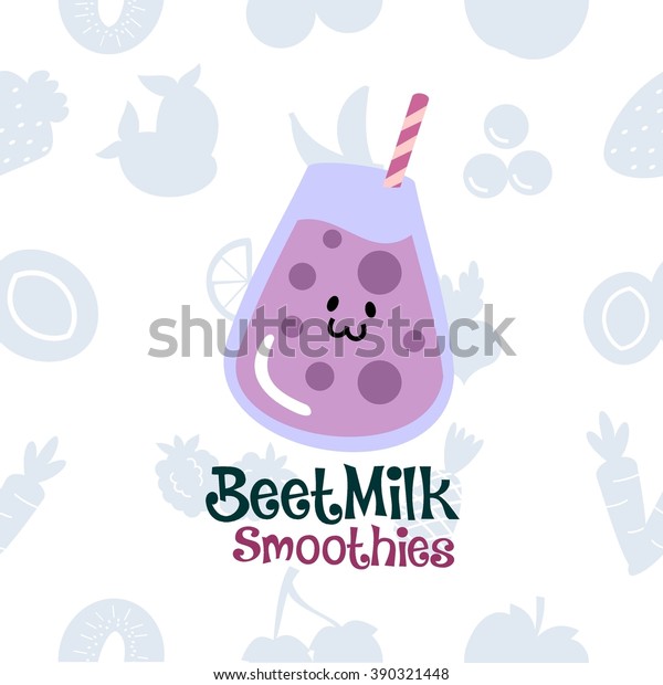 Smoothies Cartoon Mascot Menu Template Stock Vector (Royalty Free ...