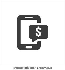 Sms Banking Icon On White Background Stock Vector (Royalty Free ...