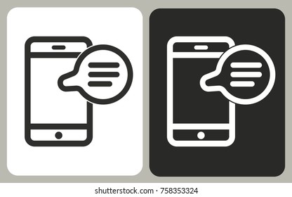 Sms Black White Vector Icons Graphic Stock Vector (Royalty Free ...