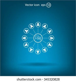 Sms Icon People Around Stock Vector (Royalty Free) 345320828 | Shutterstock