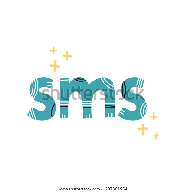Sms Illustration Text Hand Drawn Vector Stock Vector (Royalty Free ...