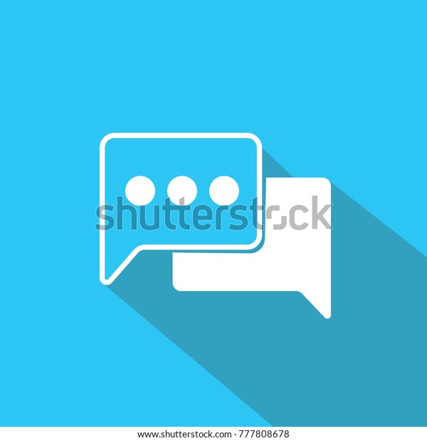 Sms Mobile App Icon Blue Background Stock Vector (Royalty Free ...