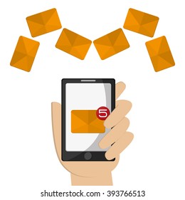 Sms Smartphone Design Stock Vector (Royalty Free) 393766513