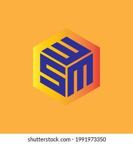 Smw Letter Logo Design Background Illustrator Stock Vector (Royalty ...