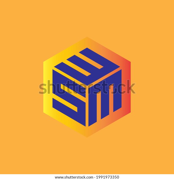Smw Letter Logo Design Background Illustrator Stock Vector (Royalty ...