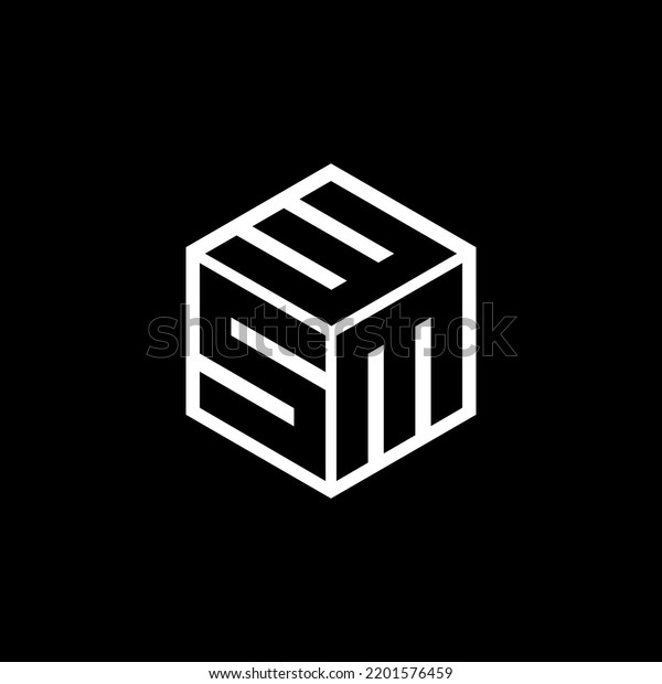 Smw Letter Logo Design Black Background Stock Vector (Royalty Free ...