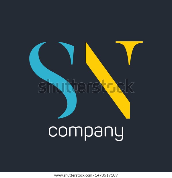 Sn Company Logo Design Monogram Letters Stock Vector (Royalty Free ...