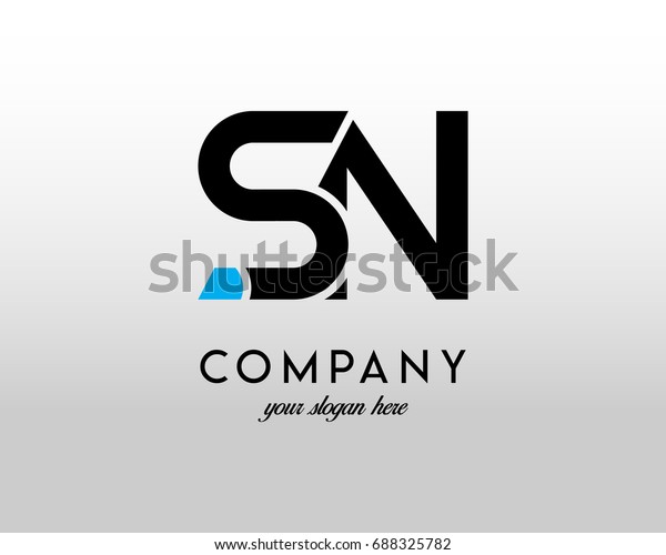 Sn Logo Letter Design Vector Blue Stock Vector (Royalty Free) 688325782