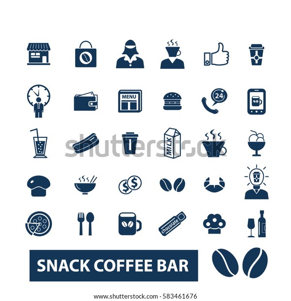 Snack Coffee Bar Icons Stock Vector (Royalty Free) 583461676