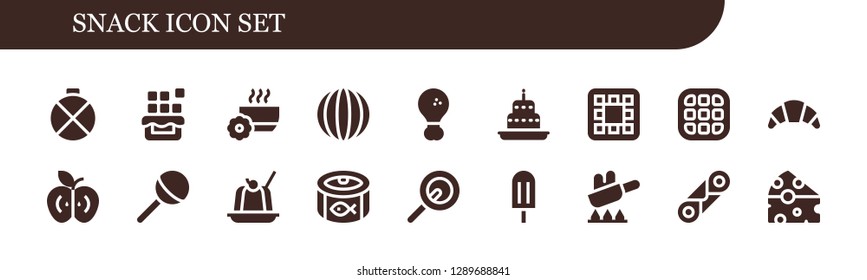 Snack Icon Set 18 Filled Snack Stock Vector (Royalty Free) 1289688841 ...