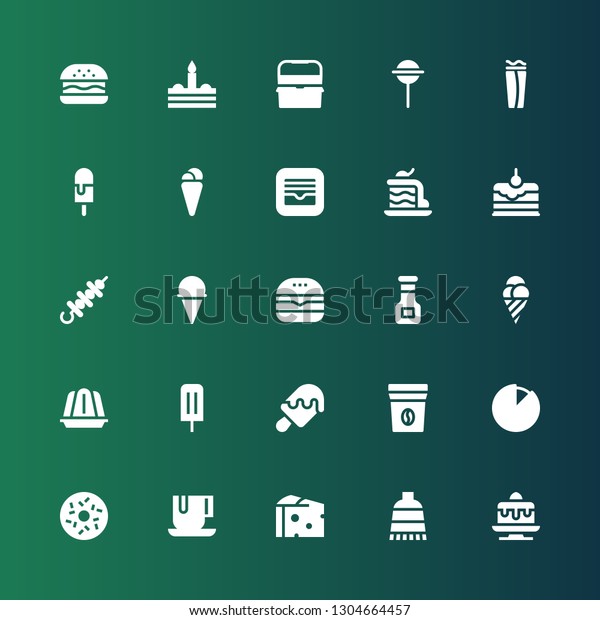 Snack Icon Set Collection 25 Filled Stock Vector (Royalty Free ...