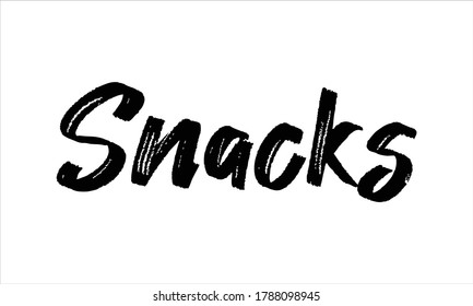 Snacks Brush Hand Drawn Typography Black Stock Vector (Royalty Free ...