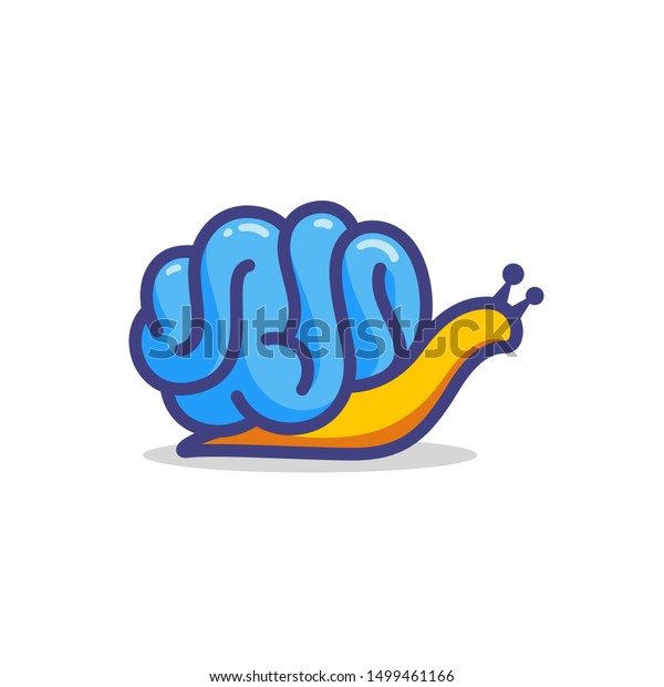 Snail Brain Think Fast Slow Creative Stock Vector (Royalty Free) 1499461166
