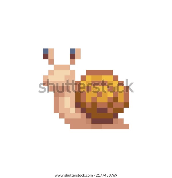 Snail Cartoon Icon Pixel Art Character 库存矢量图（免版税）2177453769 | Shutterstock