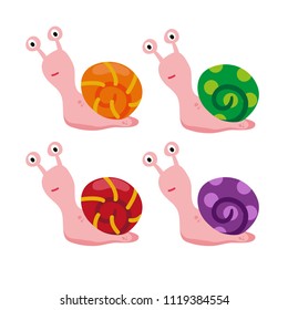 Snail Character Collection Design Stock Vector (Royalty Free ...