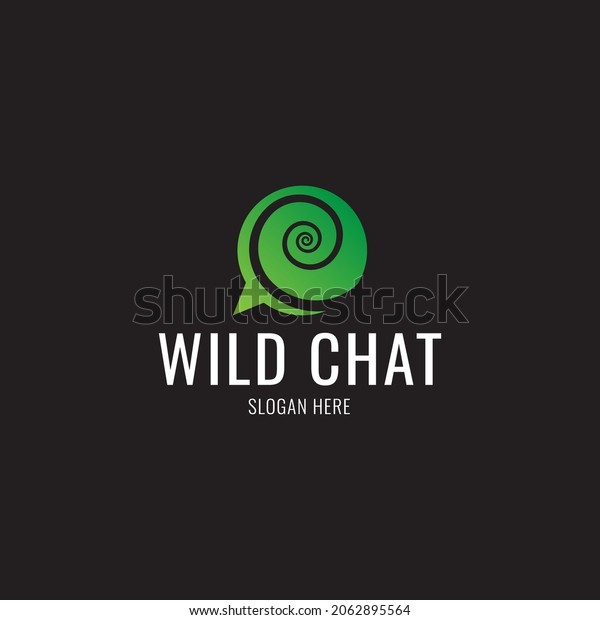 Snail Chat Logo Design Vector Illustration Stock Vector (Royalty Free ...