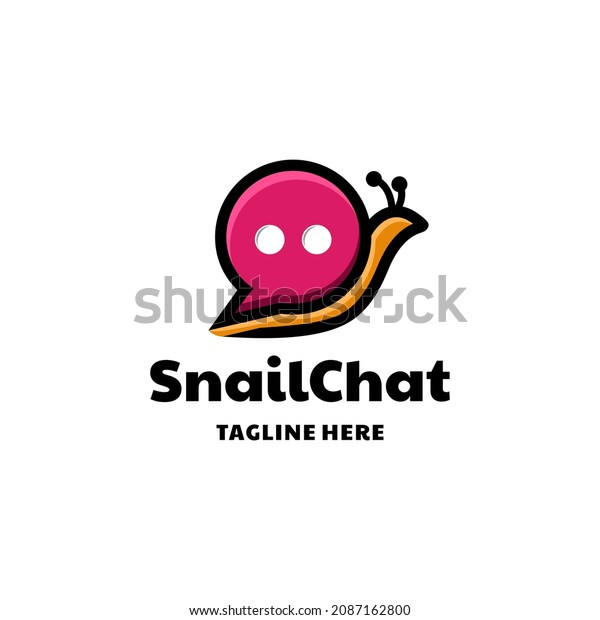 Snail Combination Chat Icon Background White Stock Vector (Royalty Free ...