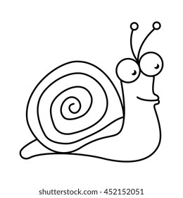 Cartoon Snail Black White Stock Vector (Royalty Free) 1235814361 ...