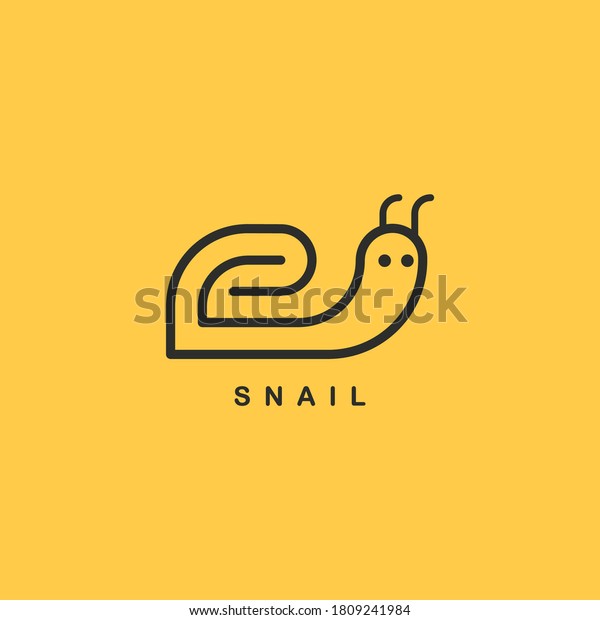 Snail Logo Design Line Art Style Stock Vector (Royalty Free) 1809241984