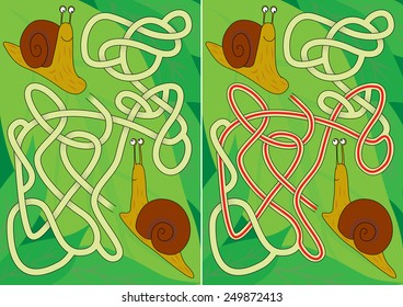 Snail Maze Kids Solution Stock Vector (Royalty Free) 249872413