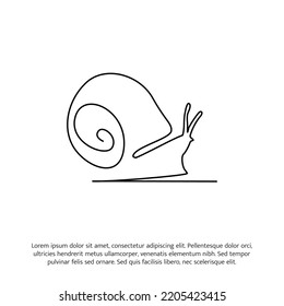 Snail One Continuous Line Drawing Cute Stock Vector (Royalty Free ...