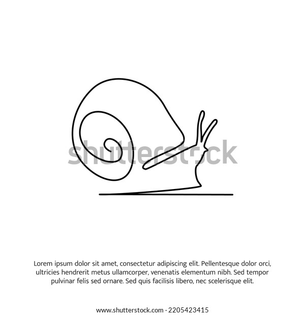 Snail One Continuous Line Drawing Cute Stock Vector (Royalty Free ...