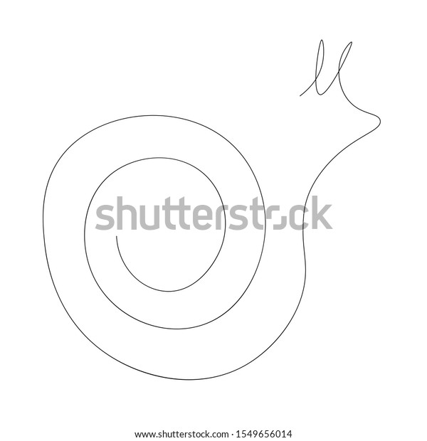 Snail One Line Drawing Vector Illustration 스톡 벡터(로열티 프리) 1549656014 ...