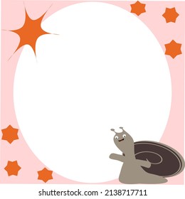 Snails Frame Background Cute Cartoon Animal Stock Vector (Royalty Free ...