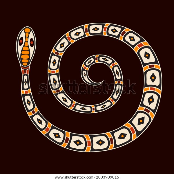 Snake Aboriginal Art Style Snake Flat Stock Vector (Royalty Free ...