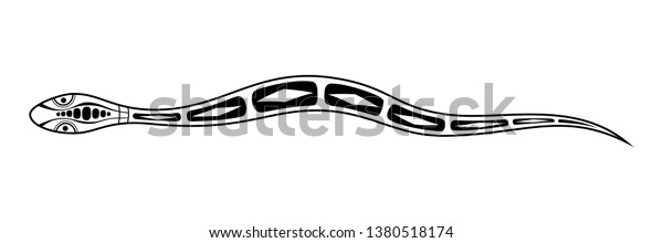 Snake Aboriginal Art Style Tatoo Black Stock Vector (Royalty Free ...