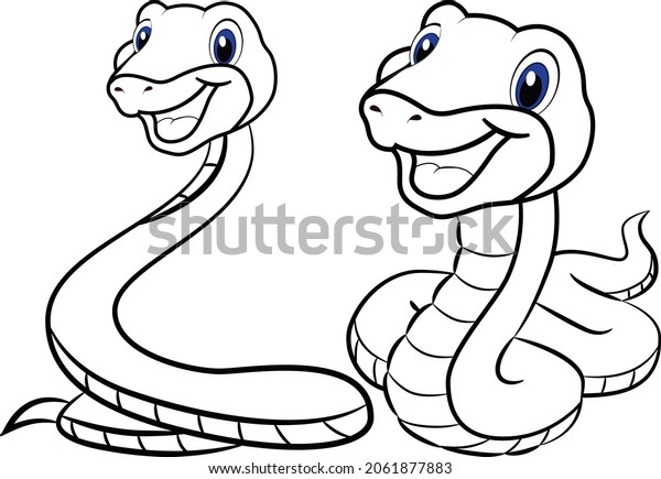 Snake Coloring Page Cartoon Vector Art: เวกเตอร์สต็อก (ปลอดค่าลิขสิทธิ์ ...
