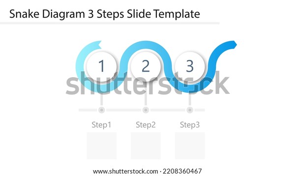 Snake Diagram 3 Steps Slide Template Stock Vector (Royalty Free ...