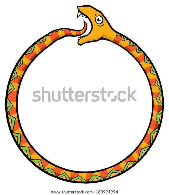 Snake Eating Own Tail Symbol Continuity Stock Vector (Royalty Free ...