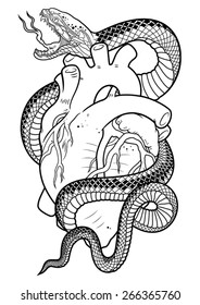 Snake Heart Stock Vector (Royalty Free) 266365760 | Shutterstock